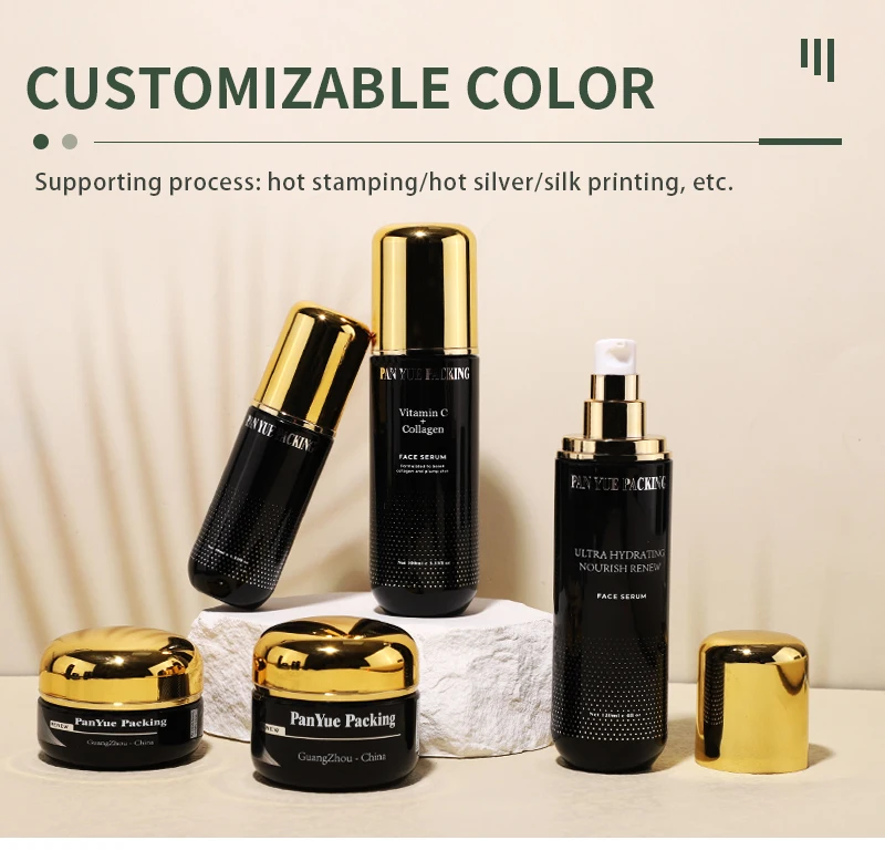 Luxury Custom Capsule Shape Skincare Lotion Glass Bottle Set 30 40 50 ...