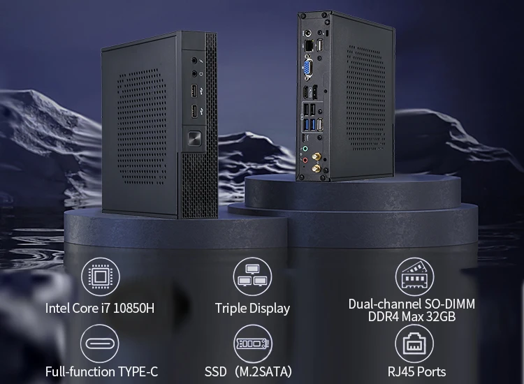 Sharevdi Office Mini Pc Core I7 10850h 10870h Ddr4 6cores Triple ...