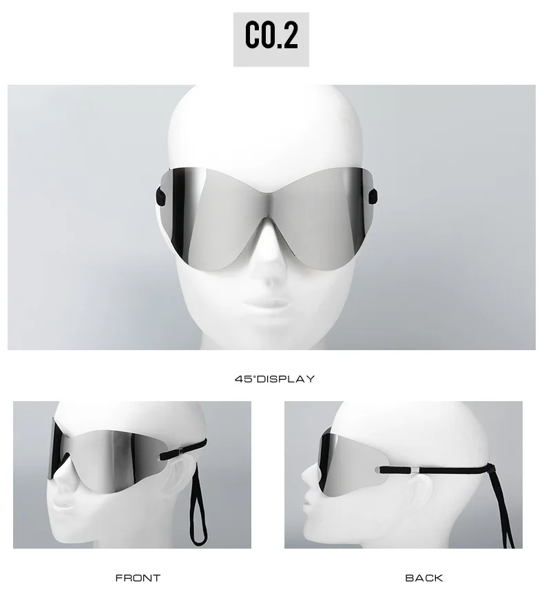 Yeezy Glasses 2023 - Oversized Silver Futuristic Sunglasses