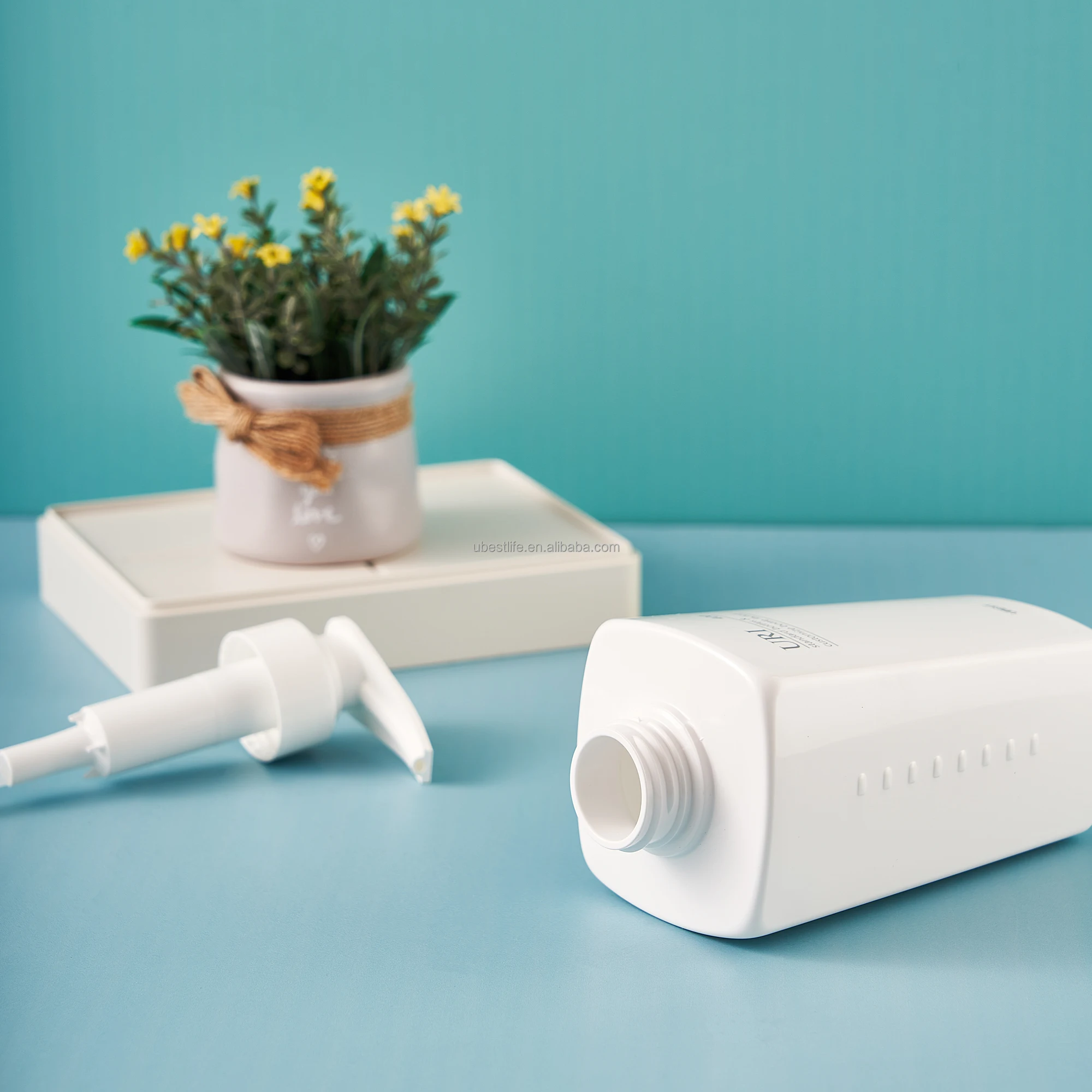 Inverted Conical Square Plastic Bottle 500ml Shampoo Body Wash Shower ...