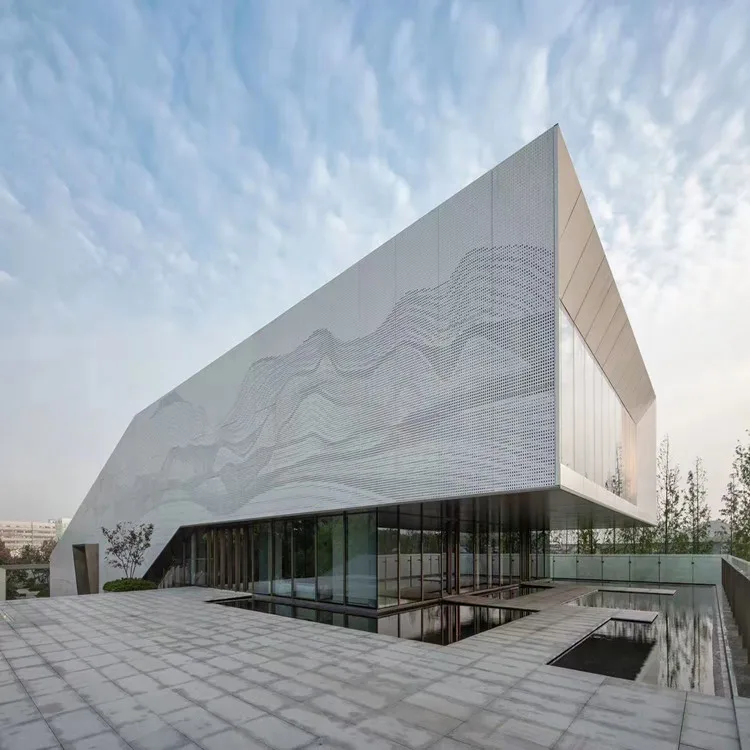 Aluminium curtain wall archicad curved facade cladding infill panels ...