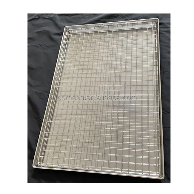 Stainless Steel Grill Oven Tray Bbq Wire Mesh Rack Grids Frying Tray ...