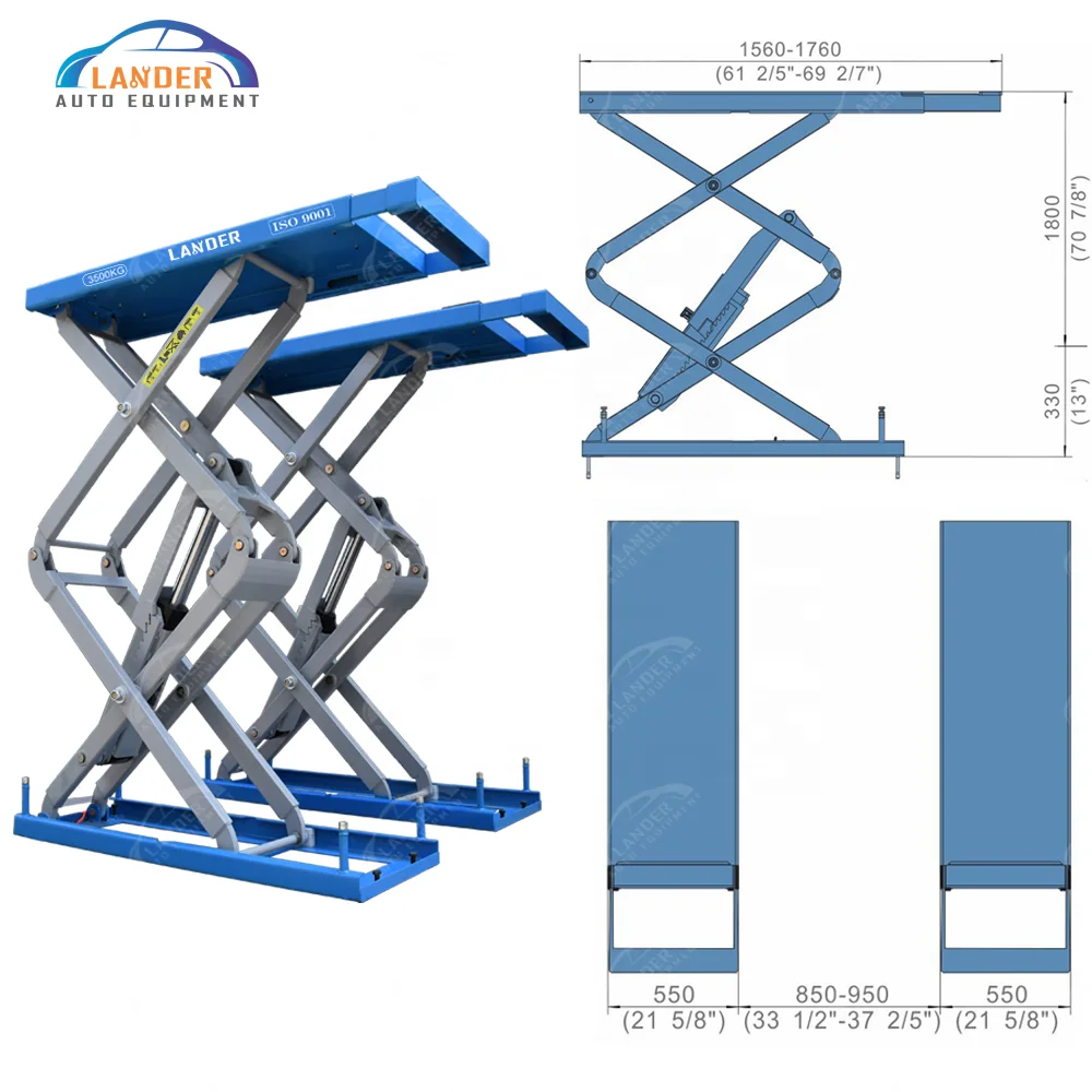 Alibaba.com: Electro-hydraulic flush mount full rise scissor lift: CE ...