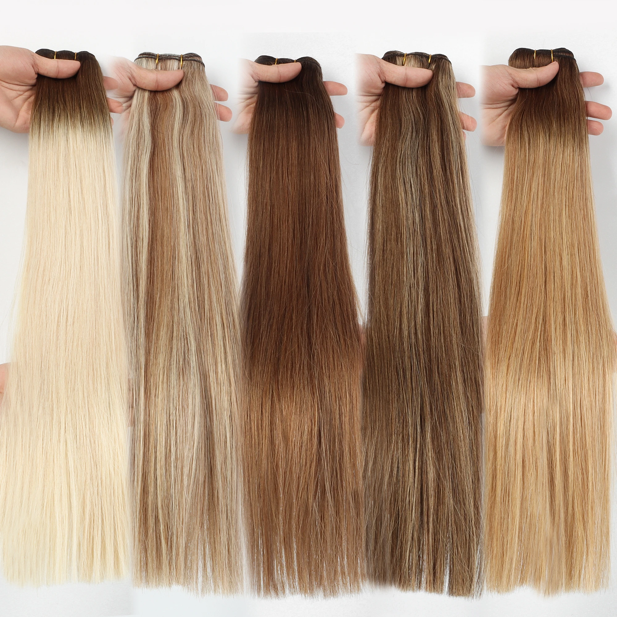 Invisible Genius Weft Russian Real Human Hand Tied Weft Hair 100% ...