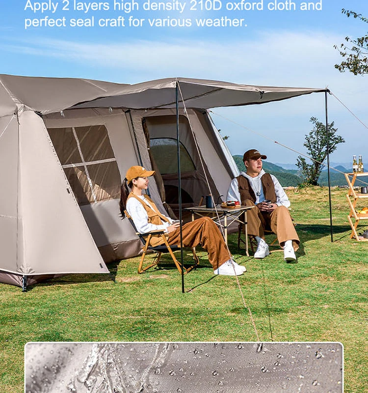 Canvas Double Layers 4 Season Sleep Over 6 Person Movable House Shaped ...