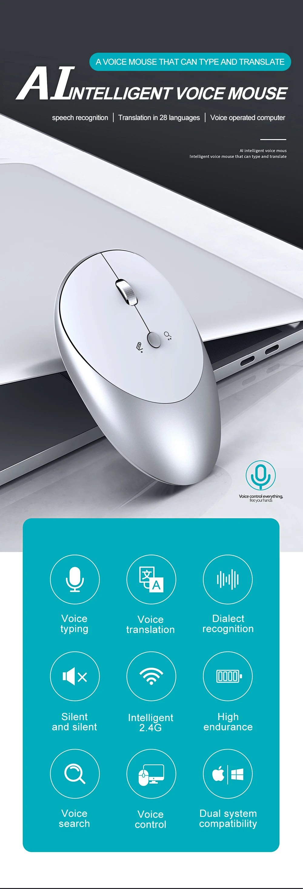 Wholesale Smart Artificial Intelligence Ai Voice Mouse Speaking Typing ...