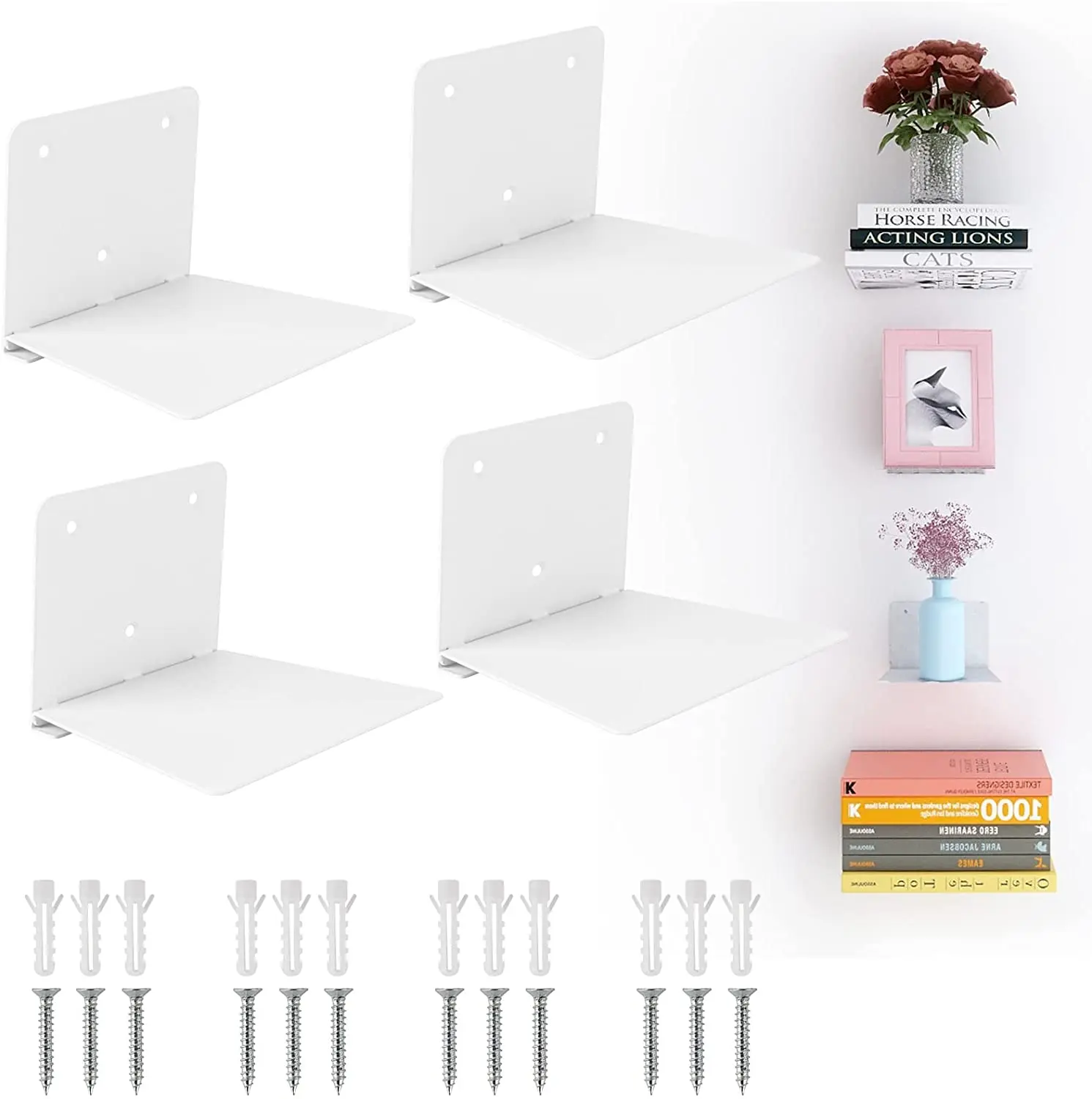 Creative Metal Floating Bookshelf Steel Bookcase Living Room Furniture Book Shelves Storage ...