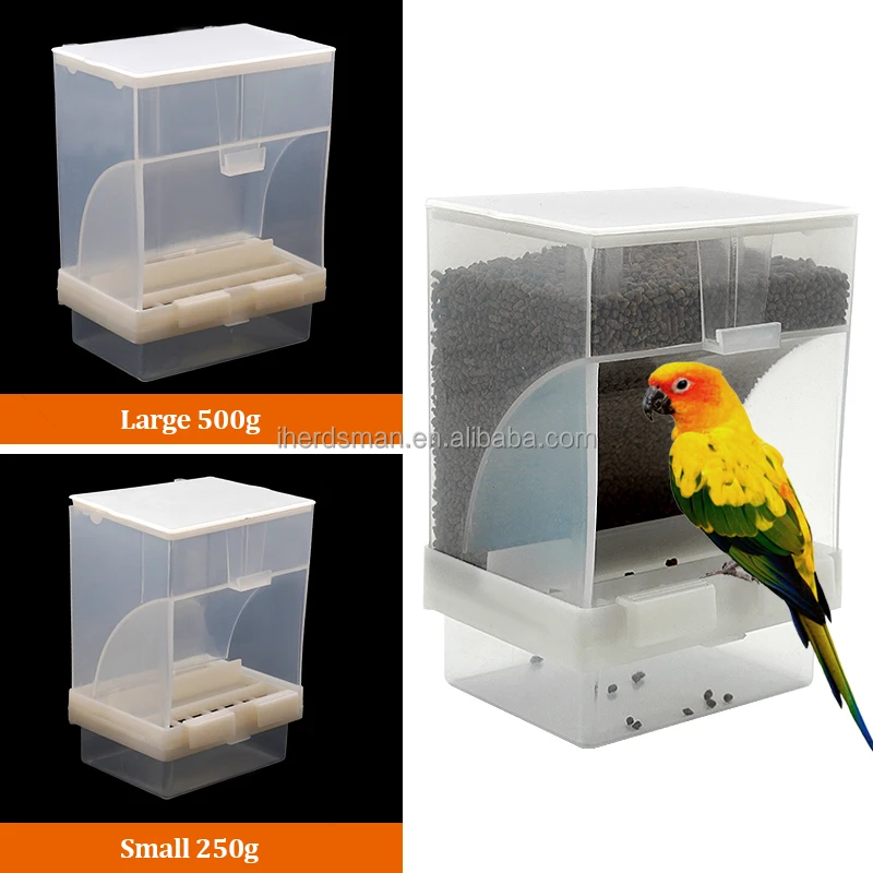 Acrylic Transparent Bird Feeder Outdoor Parrot Food Containers Hanging ...