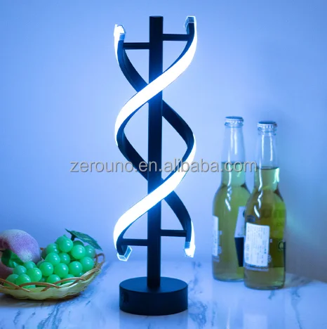 Modern Nordic Style Spiral Rgb Led Table Lamp Metallic Stepless ...