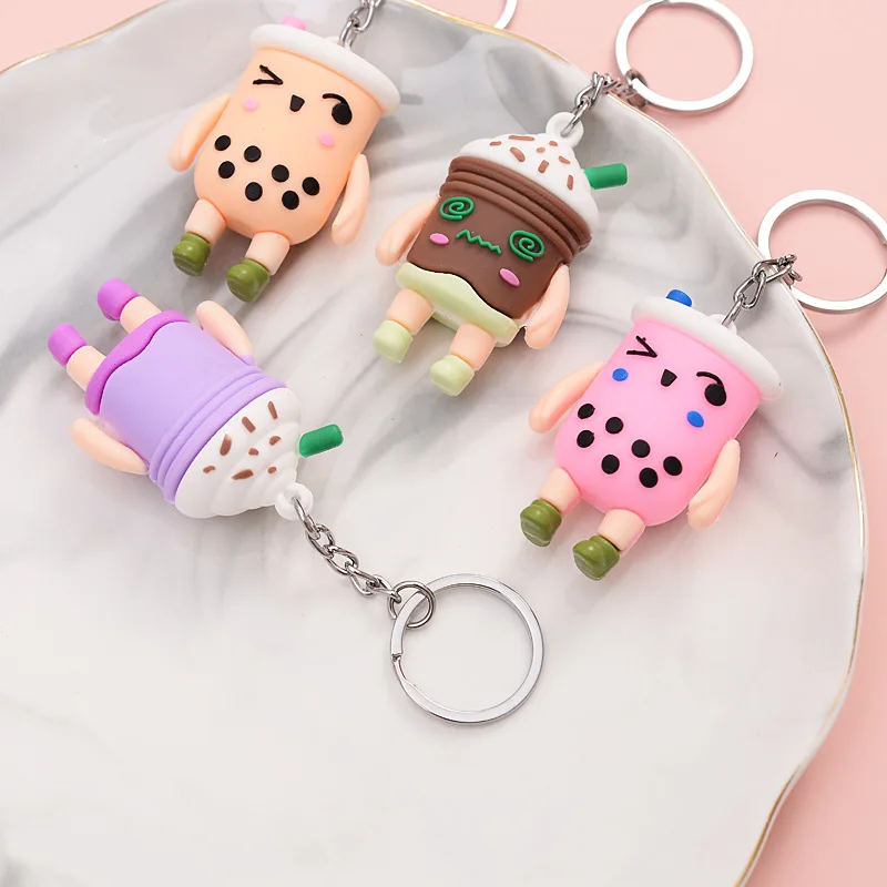 Cartoon Cute Milk Tea Cup Key Chain Men's And Women's Car Key Chain ...