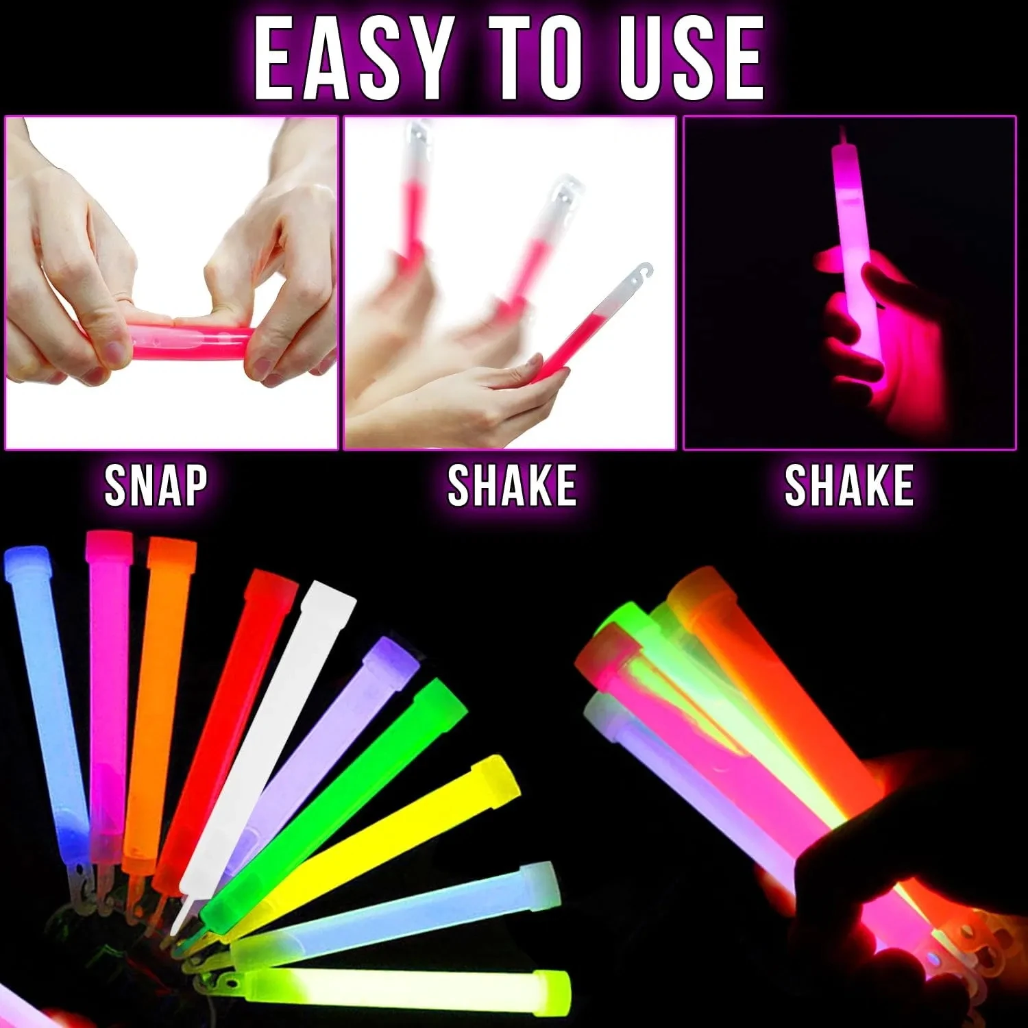 Custom Printed Logo 6-Inch Chemical Fluorescent Luminous Stick
