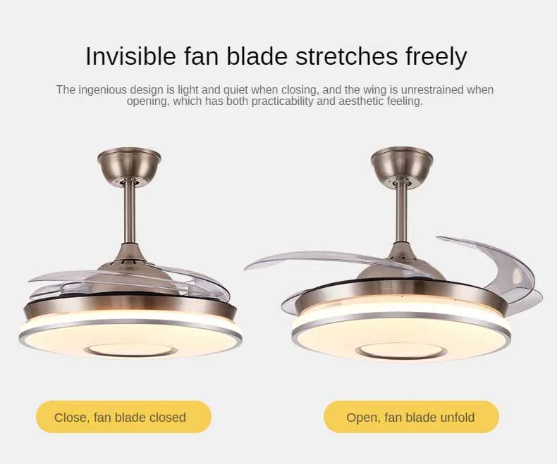 Modern Low Remote Control Smart Invisible Fan For Bedroom Indoor ...