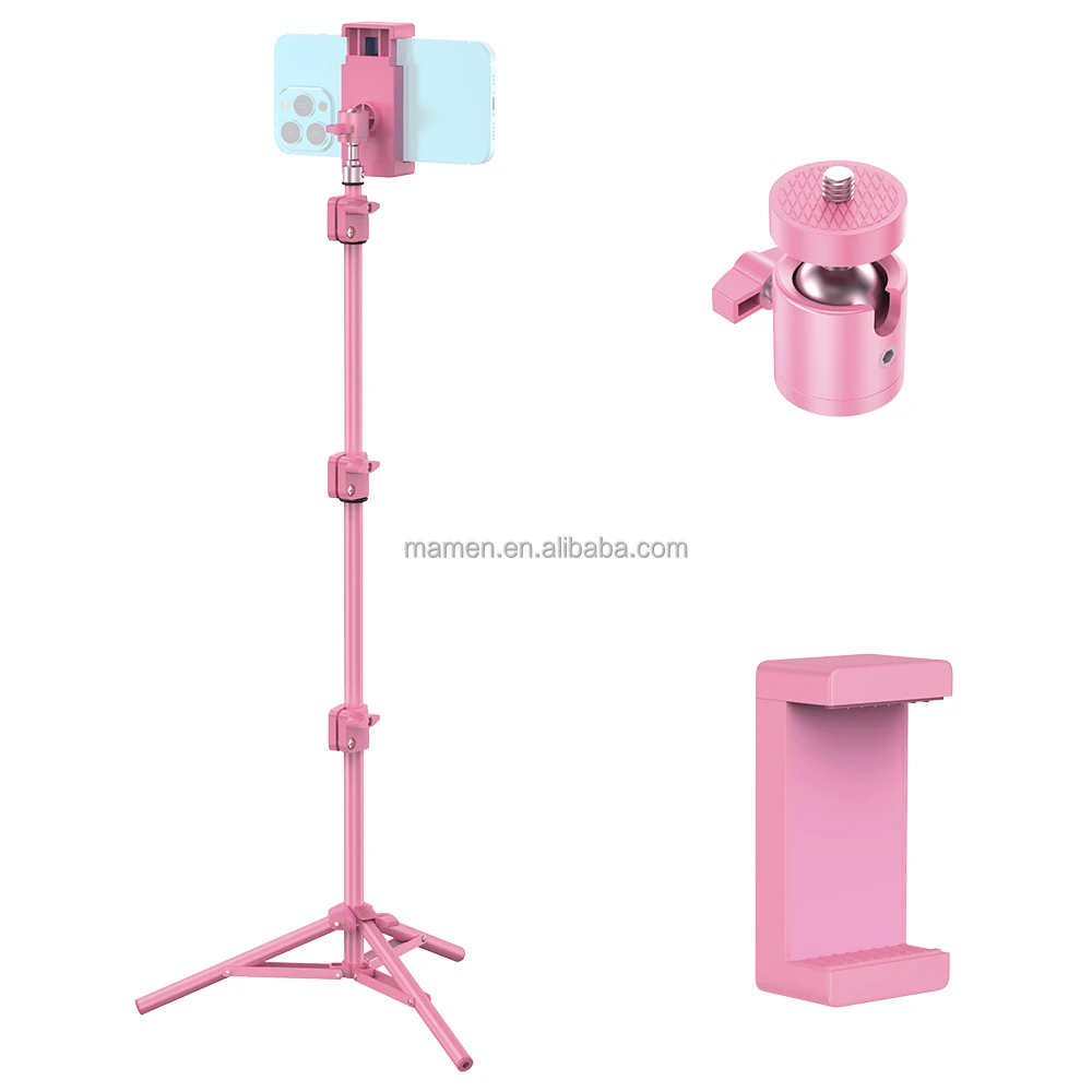67"170cm Pink Color Tripod Stand 1/4 Universal Screw Connector Light ...