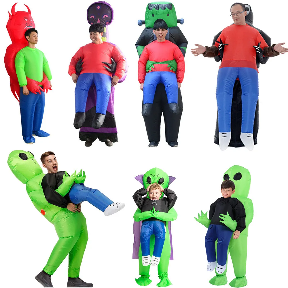 Halloween Funny Ghost Hugger Green Props Costumes ET Alien Inflatable ...
