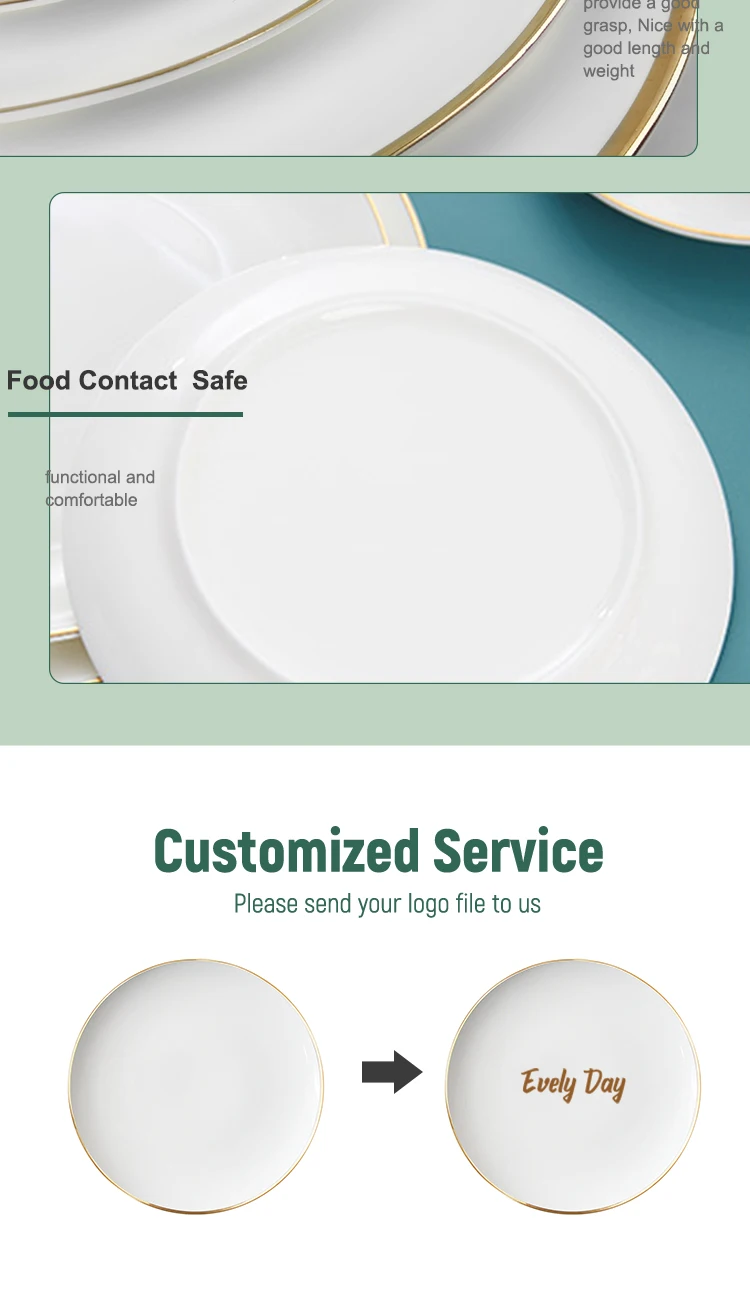 Luxury Bone China Dinnerware Sets with Customizable Logo