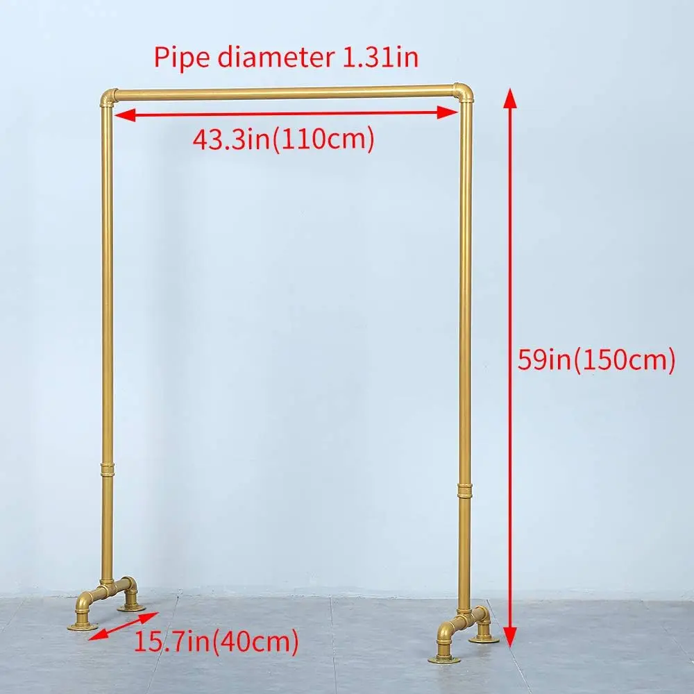 Industrial Pipe Retail Clothes Rack 59" Vintage Upright Rolling Clothes ...