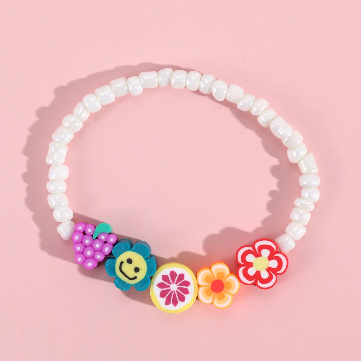 Charm Cute Children's Beaded Star Lucky Beads Smiley Face Bracelet For ...