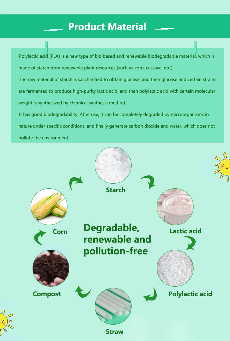 Individually Wrapped Pla-corn Starch Smoothie Drinking Straws 100% ...