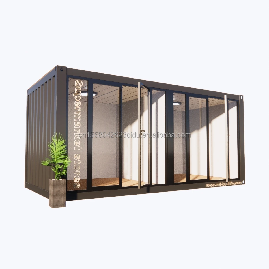 Modern 20ft Prefab Steel Container Clothing Store Kiosk Mobile Shop ...