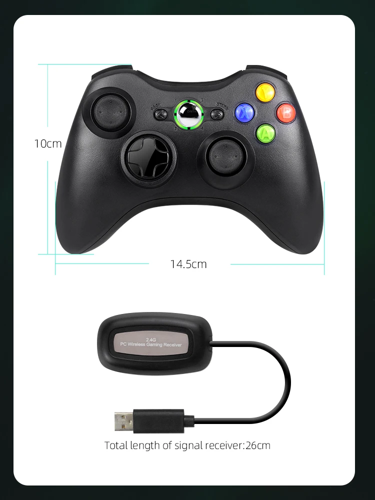 Data Frog USB Wireless Gamepad for Xbox 360 - High-Quality Joystick