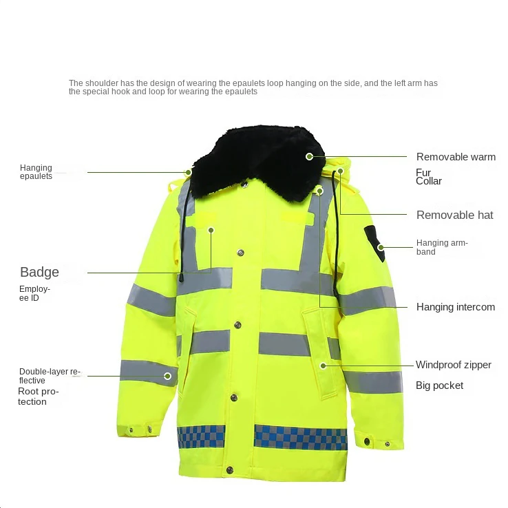 Customizable Fluorescent Reflective Jacket Detachable Uniforms Clothing ...