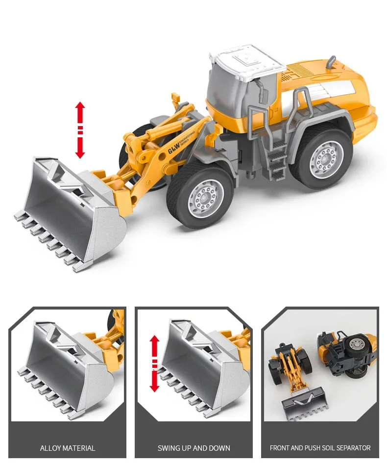 Kouyikou Container Truck Excavator Vehicle Excavator Toy Truck Toy Engineering Vehicle Alloy ...