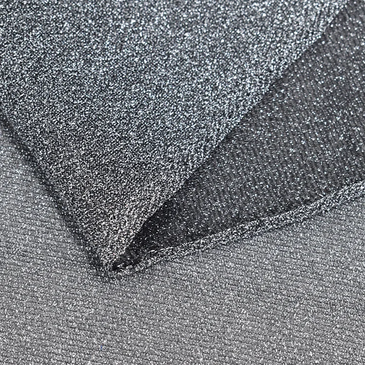 Custom Polyester Stretch Fabric Lurex Knit With 180gsm Metallic Yarn ...