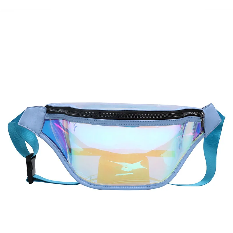 New Holographic Laser Chest Bag Reflective Transparent Bag Pvc Fanny ...