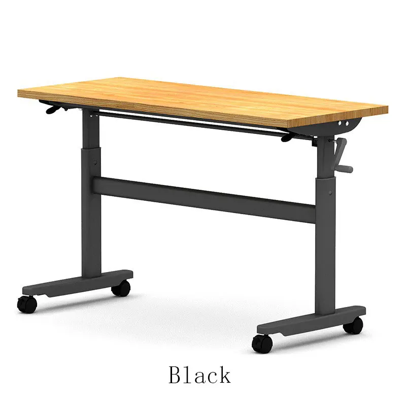 Hand-cranked lifting table computer desk folding single table frame ...