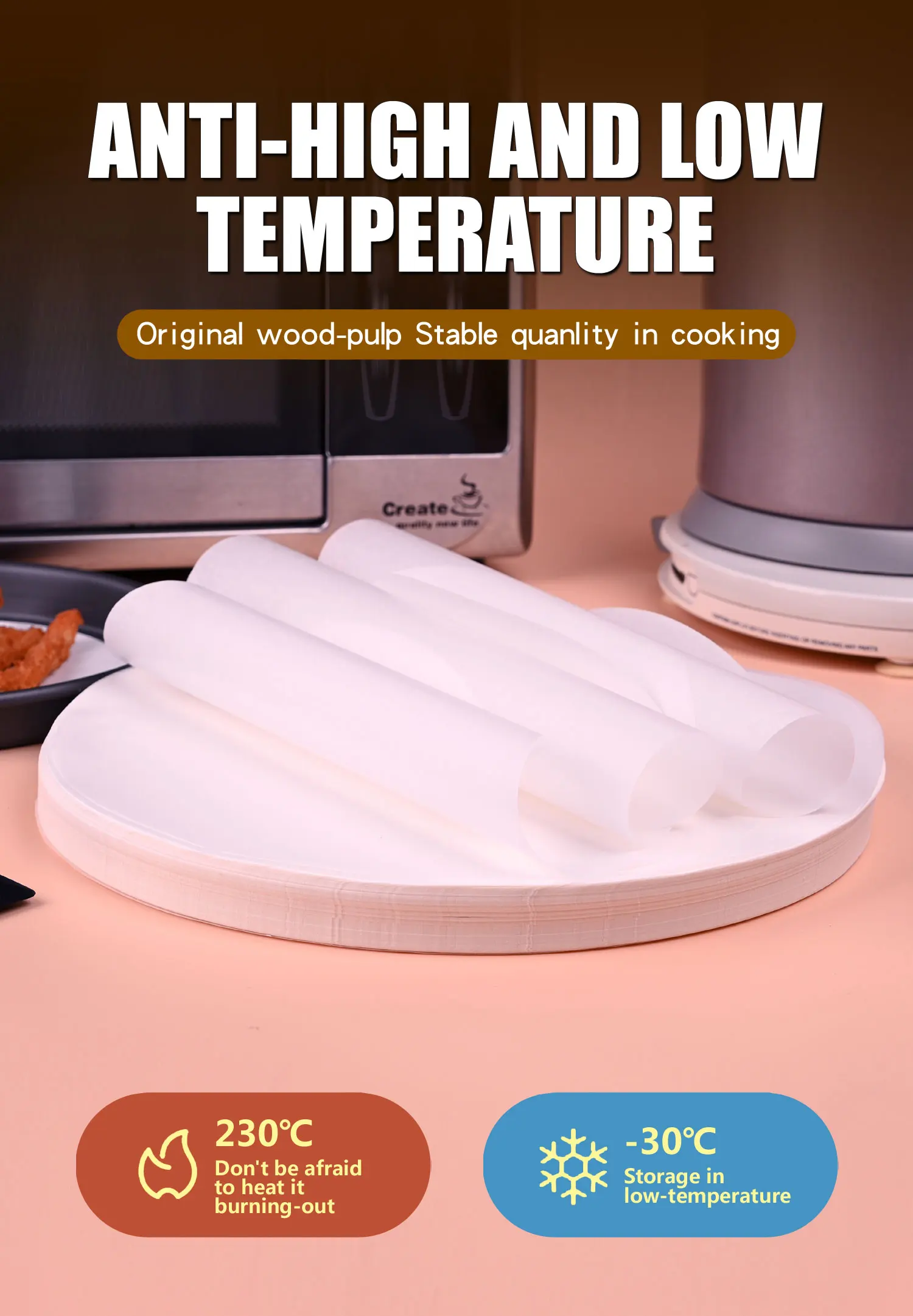 Cooking Paper Silicone Coated Parchment Baking Paper Sheet - Buy Heat ...