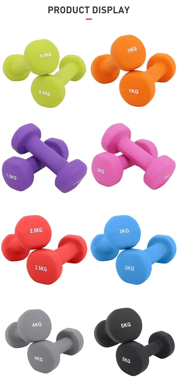 5kg Hand Weight - Neoprene Dumbbells Set for All Fitness