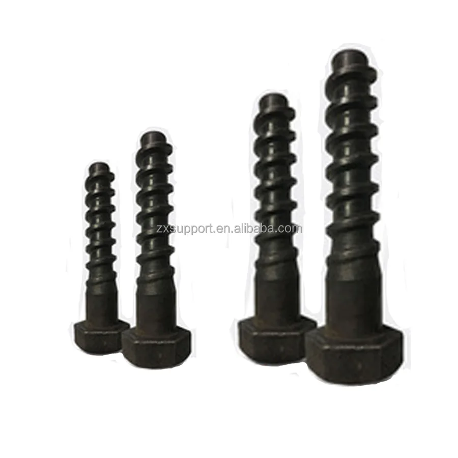 Railway Fastener Steel Rail Screw Spikes Black Oxide Square Head Coach ...