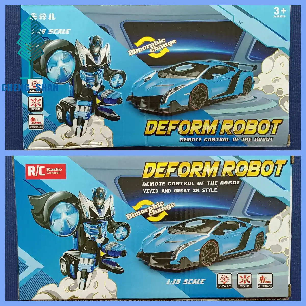 Hot Sale Deformation Car Robot Model Car Remote Control Toy One-button Deformation Children Gift ...