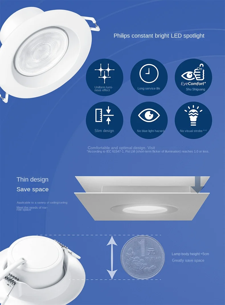 Philips Constant Bright LED Spotlight - 4W5.5W, 24° Beam Angle