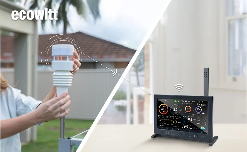 Wifi Weather Station Large Tft Color Screen With Haptic Ranifall Sensor ...