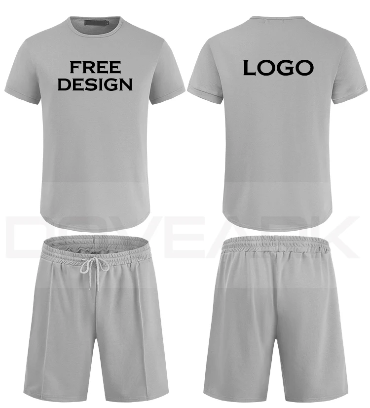 Wholesale Summer New Men Casual Shorts Sets Short Sleeve T Shirt Shorts
