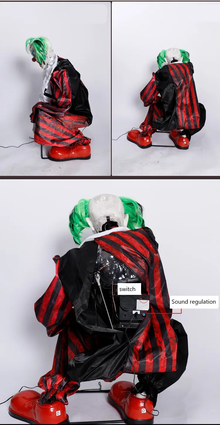 Halloween Animatronics - Spooky Squatting Rocking Clown