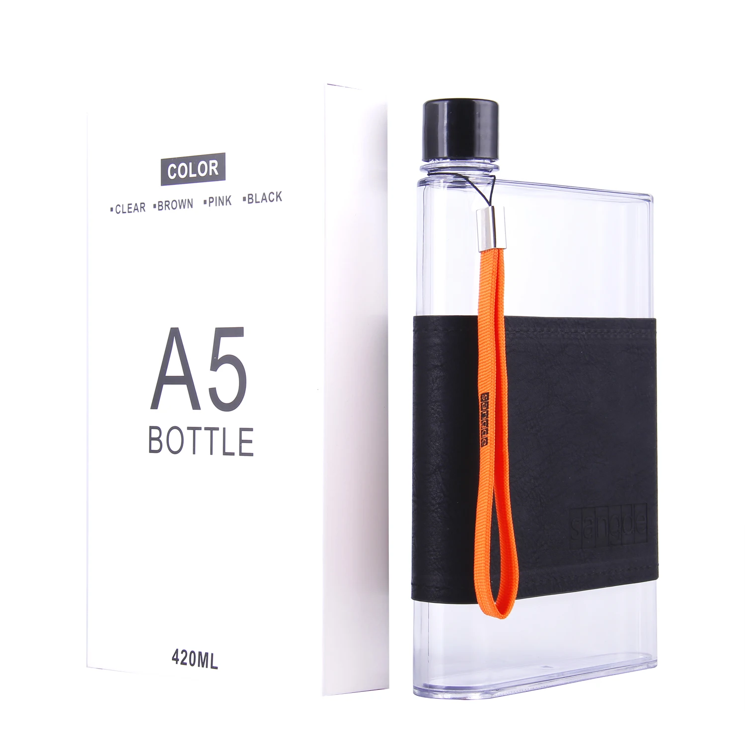 Flat Clean Water Bottle Reusable Bpa Free Leak Proof Slim Rectangle ...