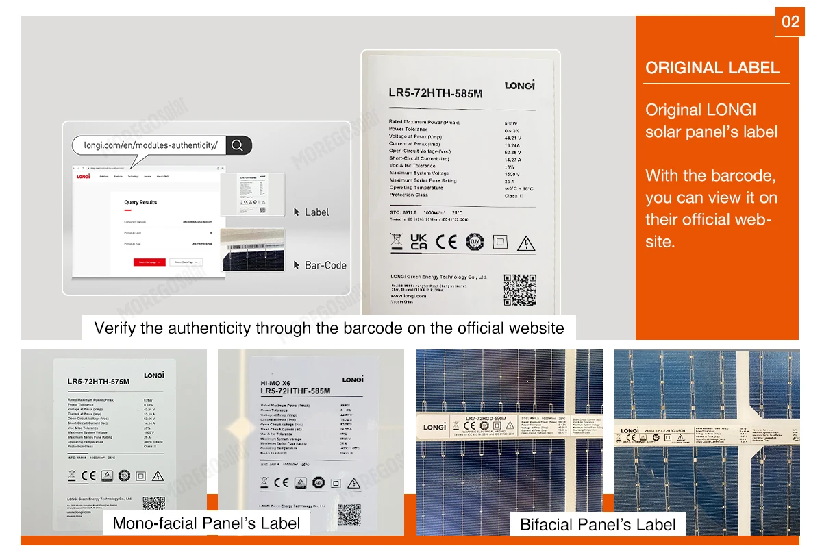 Longi Solar Himo X10 Tairay Wafer & HPBC 2.0 Technology Cell Panel 650W