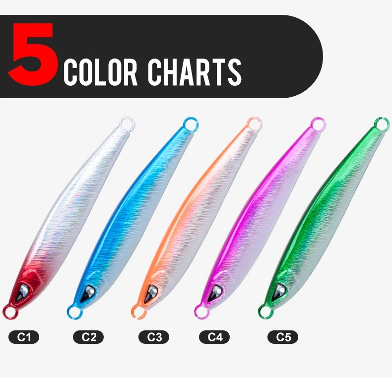 OEM 60g 100g 120g Long Casting Saltwater Fishing Fast Vertical Sinking Glow Jig Lure Metal UV ...