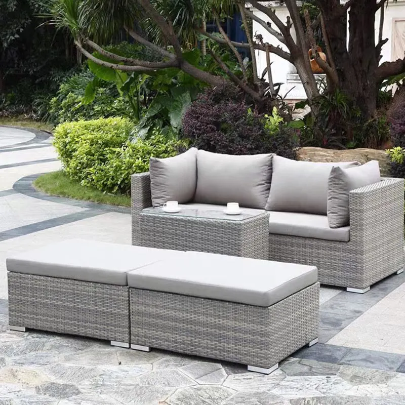 Modern Villa Rattan Stackable Modular Outdoor Sofa Set With Coffee ...