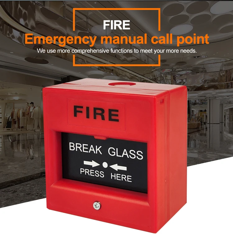 Manual Call Point Emergency Break Glass Exit Release Button with LED ...