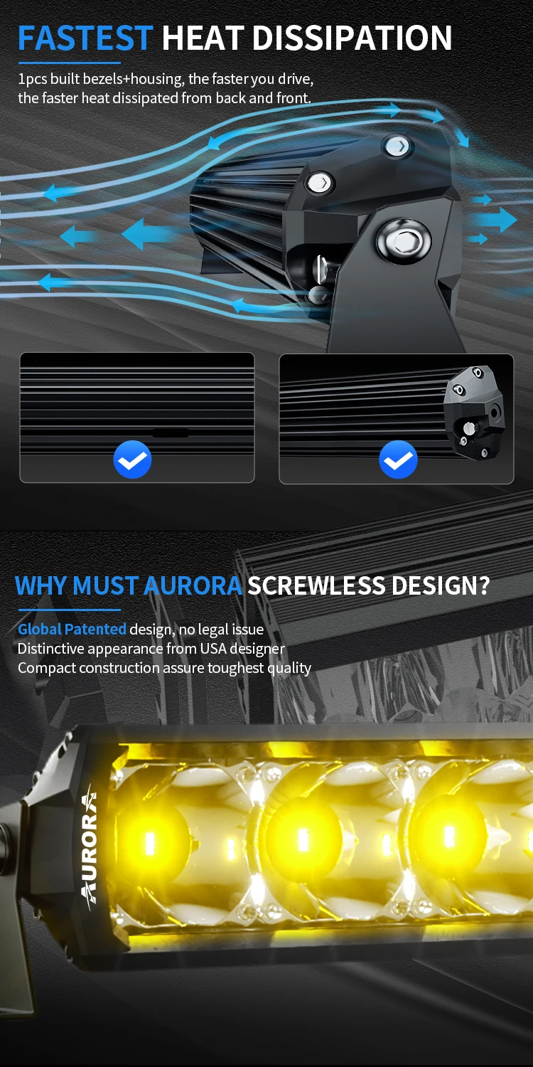 AURORA LED Light Bars - Durable, Efficient Offroad Lighting