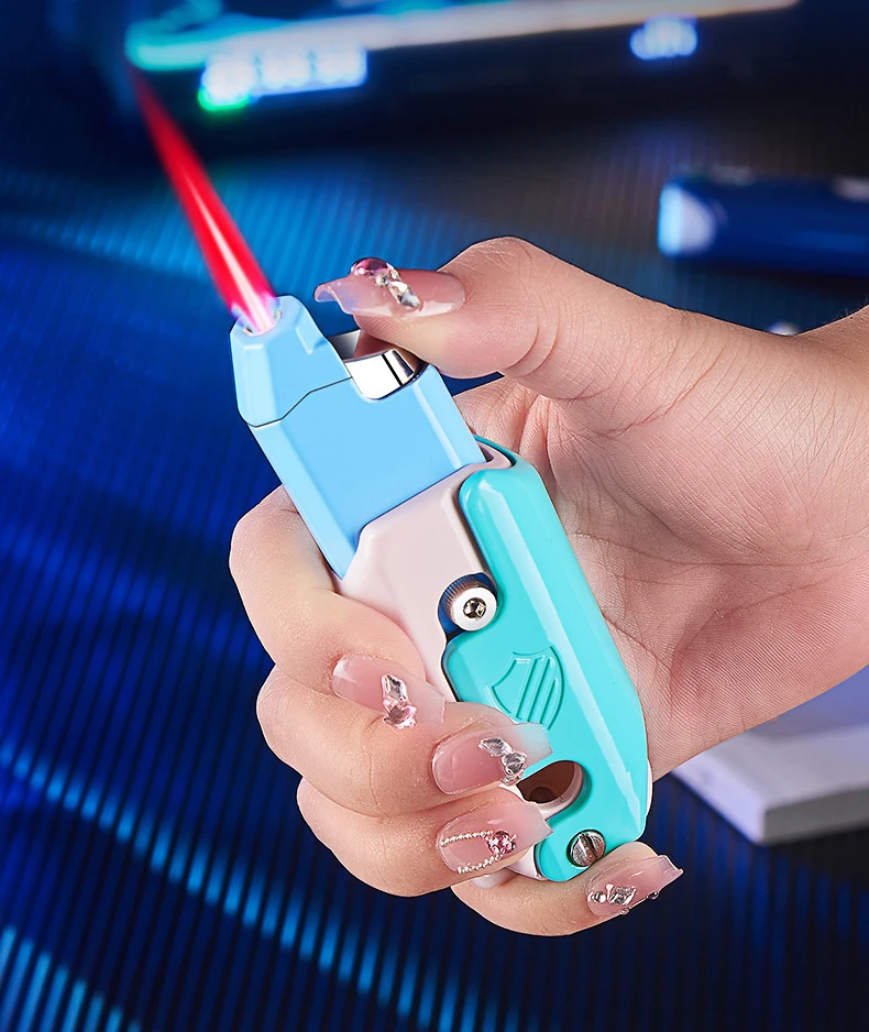 2024 Hot Sale Fancy Carrot Knife Gas Inflatable Red Flame Smoking ...