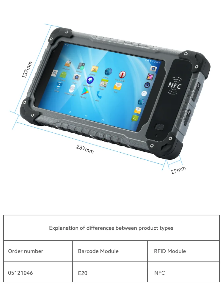 Hugerock R70 8gb 128gb Android 10000mah Wifi Rfid Screen Pc With ...