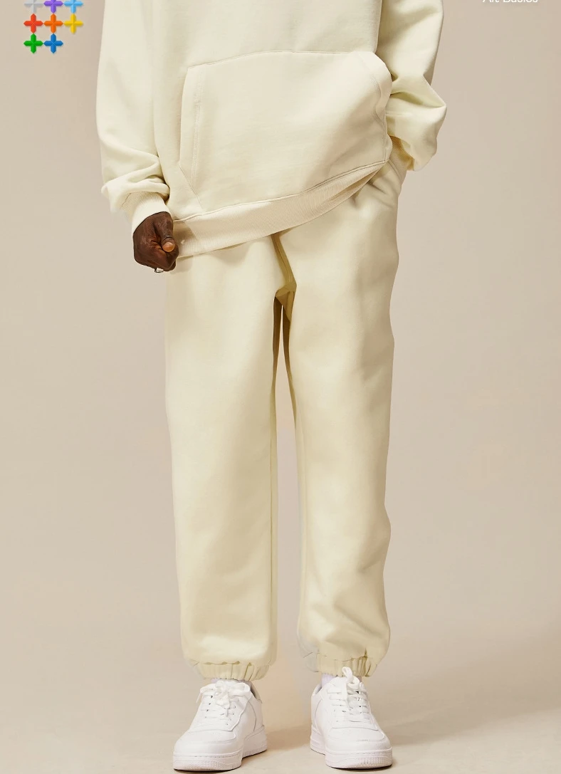 Custom Logo Drawstring Fleece Cotton Track 400gsm Men Sweatpants ...