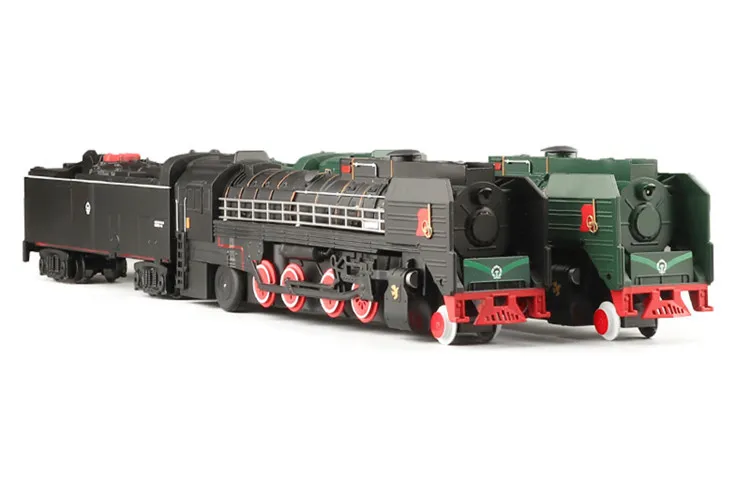1:87 Retro Metal Steam Train Model Train Toy Pull Back With Lights And ...