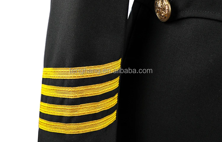 Customizable Black Security Officer Commander Uniform With Badge - Oem