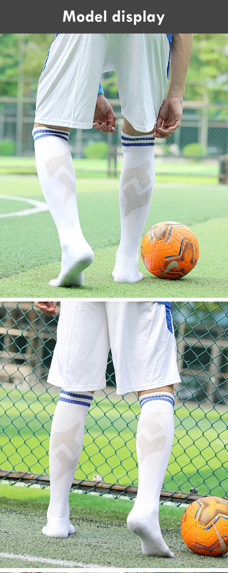 Custom Logo Adult Unisex Multicolor Soccer Sport Athletic Football Knee ...
