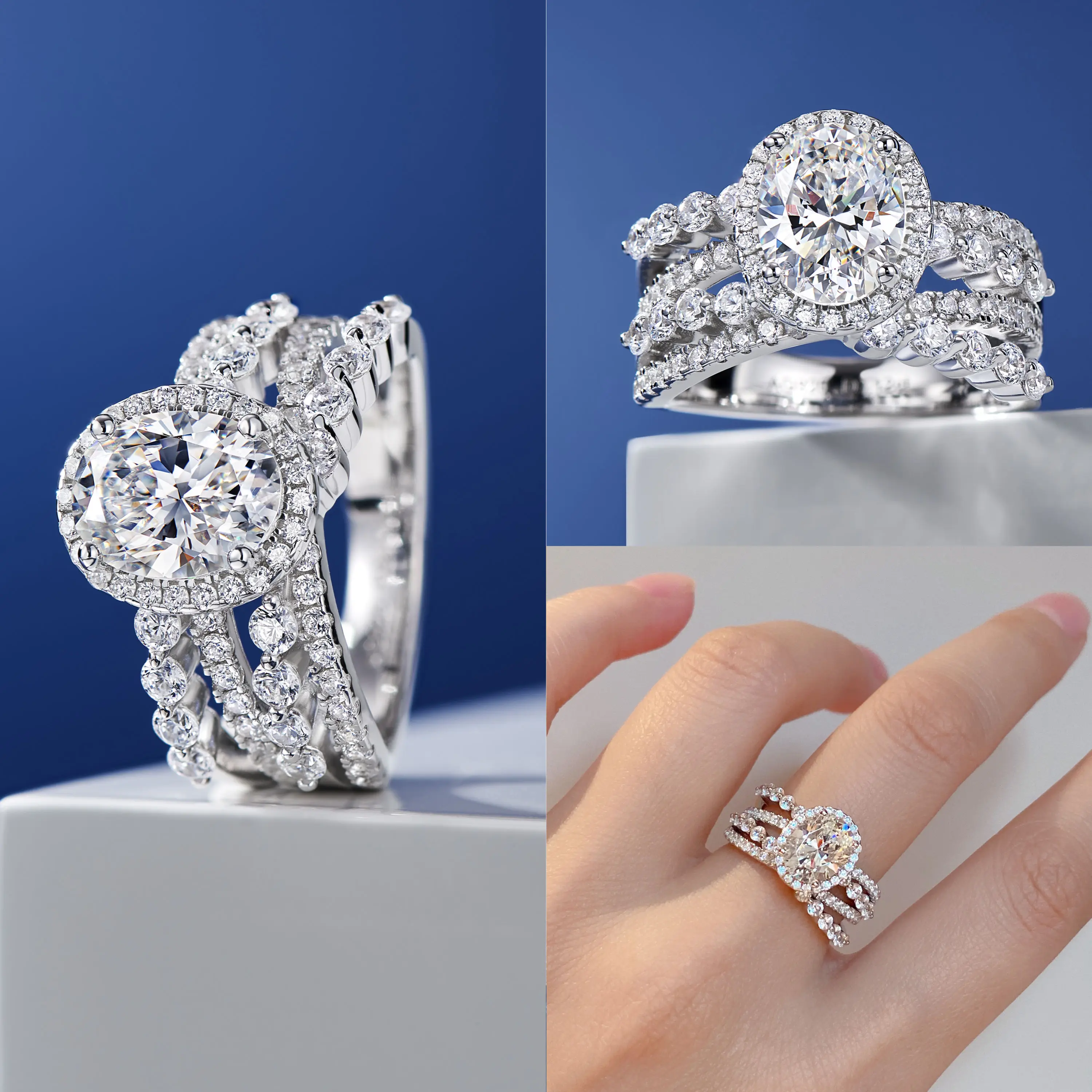 Rochime Luxury S925 Sterling Silver Bangle with Diamonds